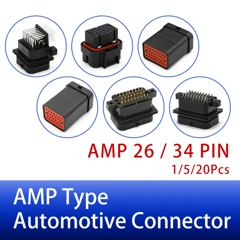 1-5-20Pcs-AMP-Type-ECU-Automotive-Connector-26P-34Pin-Waterproof-Plug ...