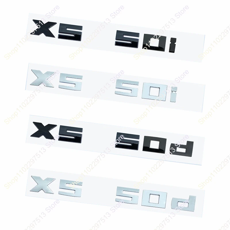 3D ABS Chrome Black Letters Numbers M X5M50i X5M50d M50d M50i Emblem ...