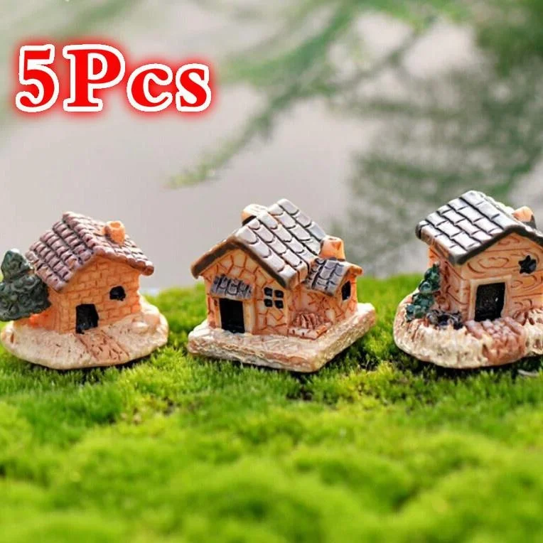 5Pcs-Mini-Dollhouse-Stone-House-Resin-Decorations-for-Home-and-Garden ...