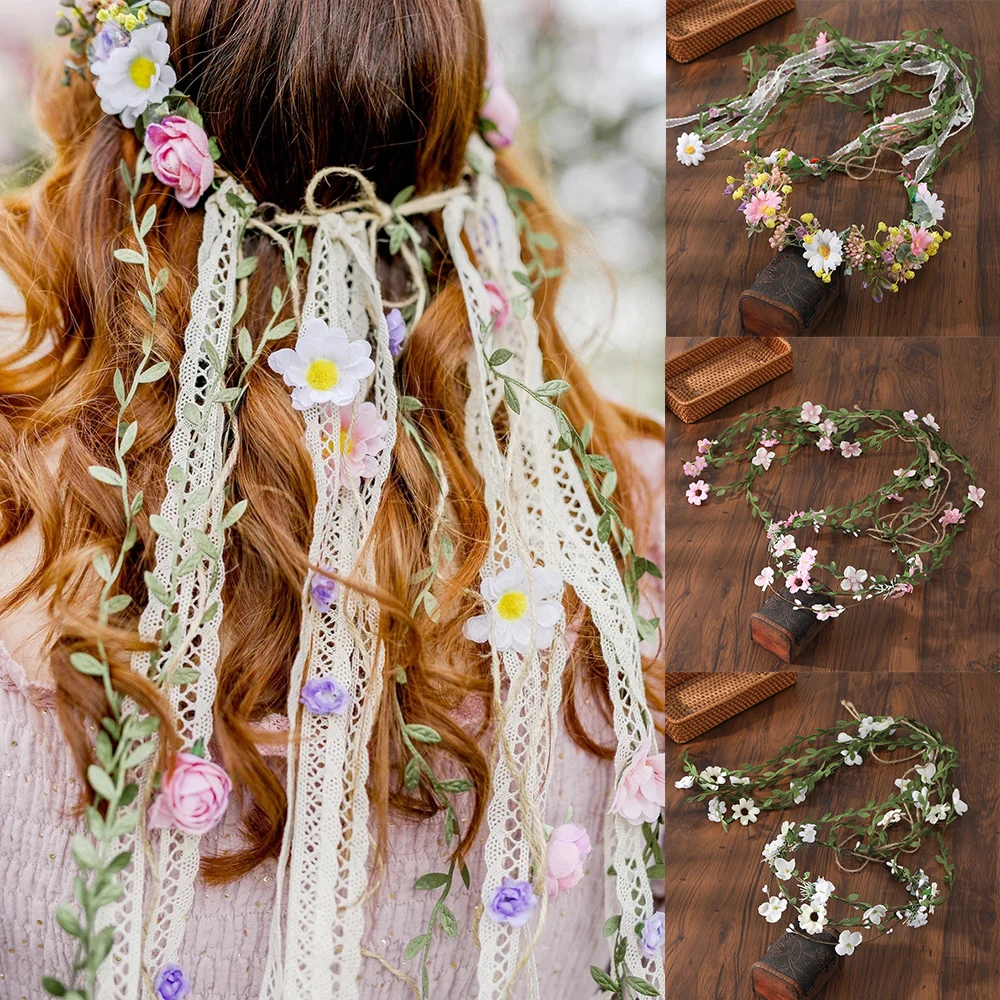 Retro-Bohemia-Flower-Hair-Crown-For-Bride-Wedding-Headband-Hair-Band ...