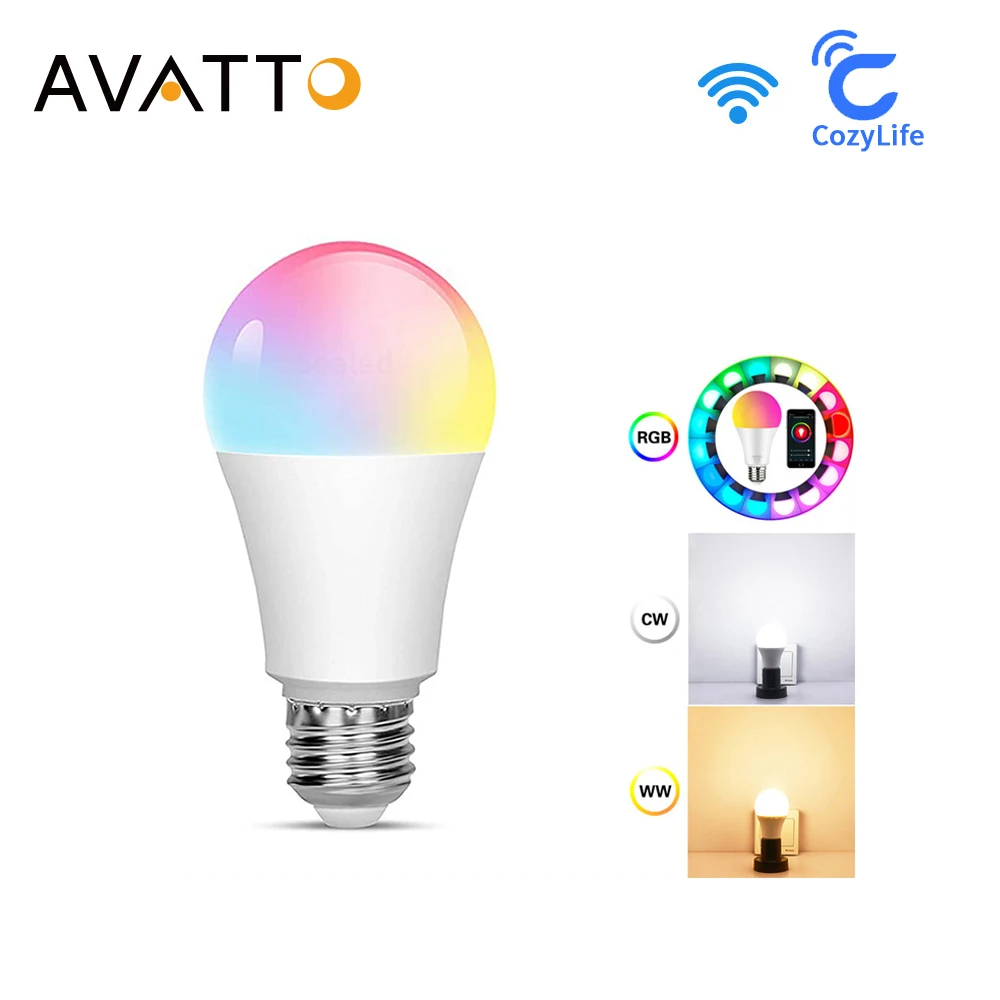 AVATTO-WiFi-E27-12W-Smart-Dimmable-Bulb-RGBCW-100-240V-LED-Light-Blub ...
