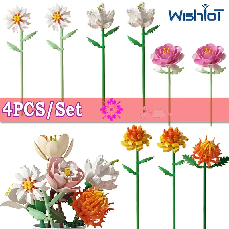 Preserved Flower Model Building Blocks Camellia/Daisy/Jasmine Room ...