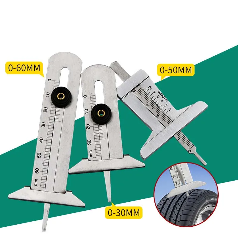 Stainless-Steel-Car-Tyre-Tire-Tread-Depth-Gauge-Meter-Ruler-Caliper ...