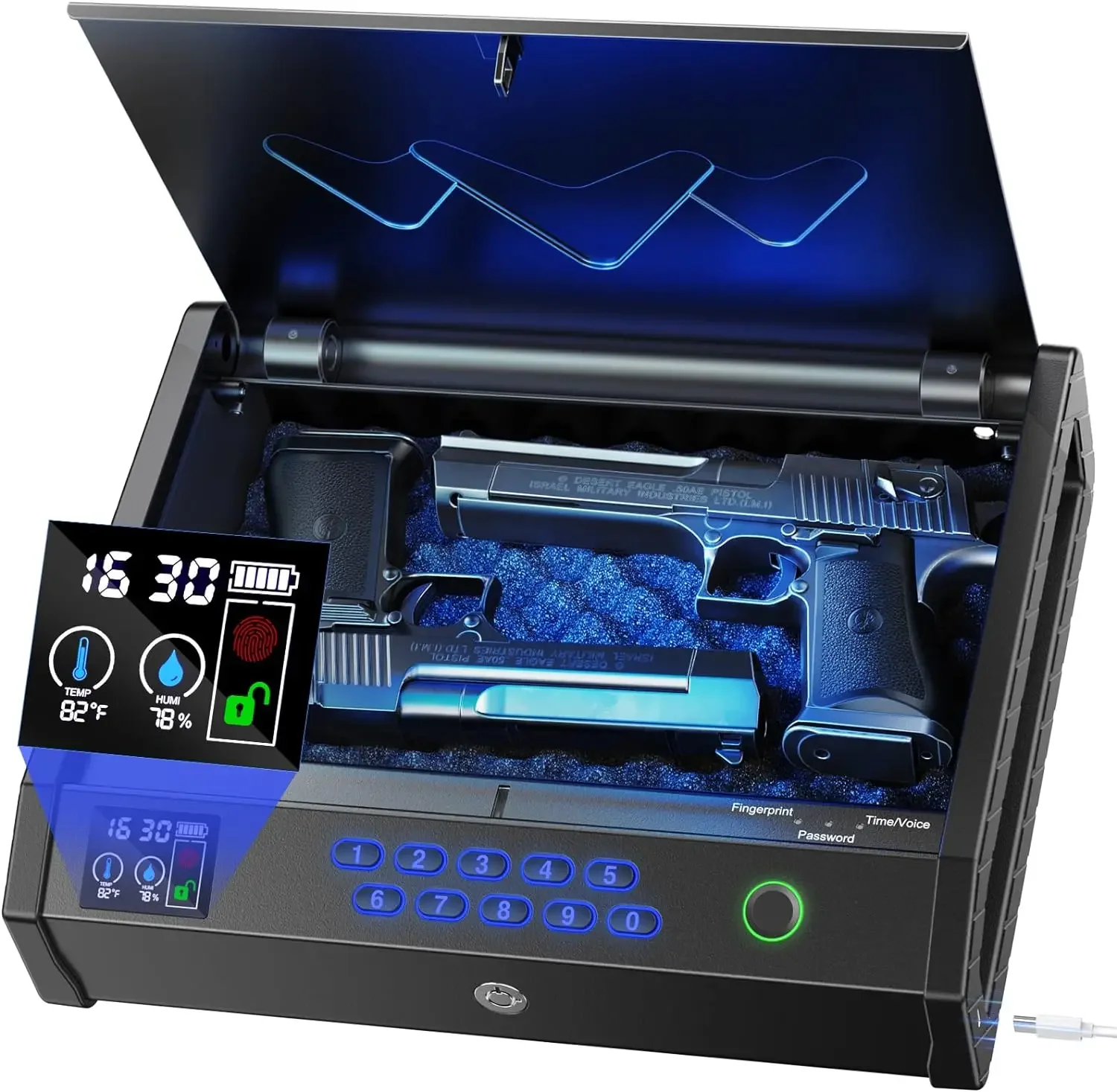 Gun-Safe-Biometric-Gun-Safes-for-Pistols-with-LCD-Display-of ...