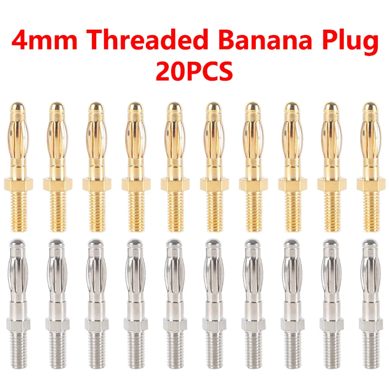 20Pcs Uninsulated Banana Plug 4mm Thread Bolt Fitted for M4 Panel ...