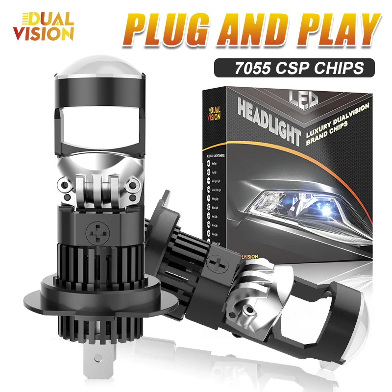 H7 Bi Mini LED Projector Len LHD Car Bulb Tricolor 3000K 4300K 6000K ...