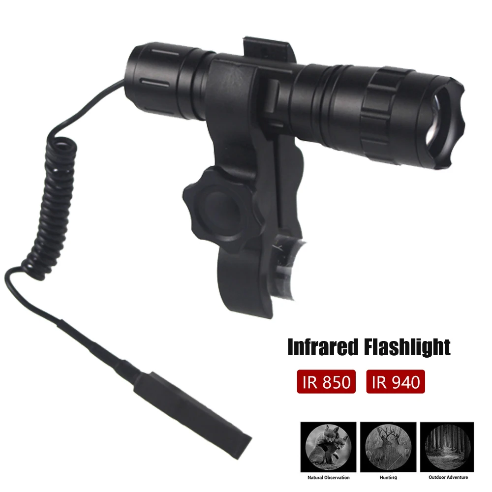 10Watt 850nm-940nm IR Flashlight 200 yard Zoomable Focus LED Infrared ...