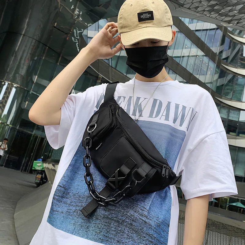 2024-Punk-Hip-Hop-Techwear-Chain-Crossbody-Chest-Bag-Men-Women ...