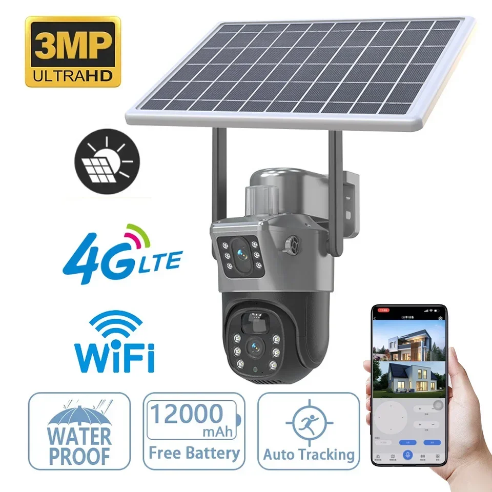 Cam-ra-de-surveillance-ext-rieure-solaire-PTZ-dispositif-de-s-curit ...