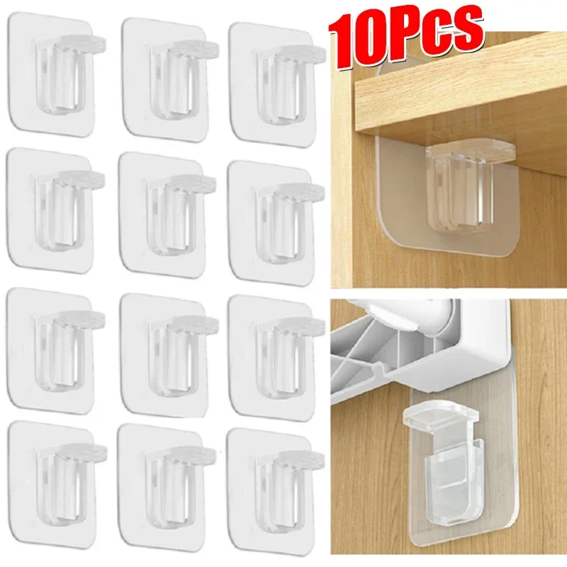 10-2Pcs-Self-Adhesive-Support-Hooks-Transparent-Self-Support-Pegs-Rack ...