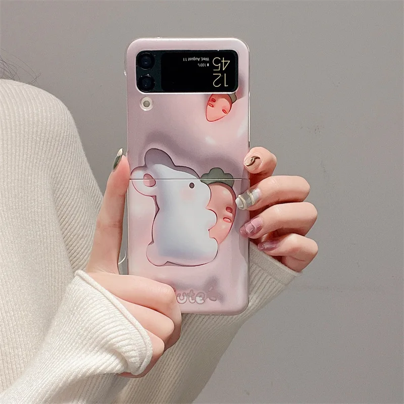 Fashion-3D-Rabbit-Carrot-Phone-Case-for-Samsung-Galaxy-Z-Flip-3-Z-Flip ...