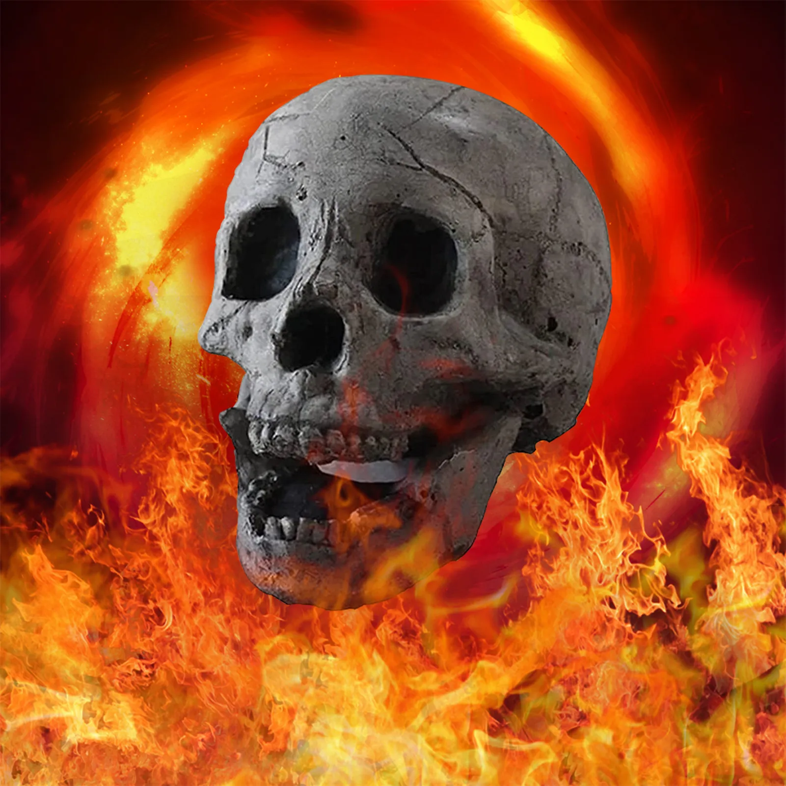 Realistic Fire Skull Wallpaper