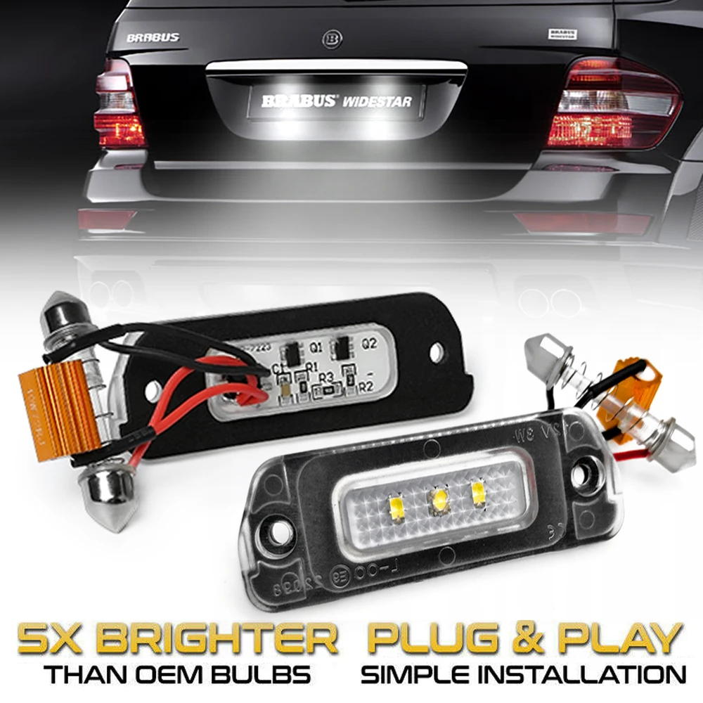 2Pcs Suitable for Mercedes Benz LED License Plate Light X164 W164 W251 ...