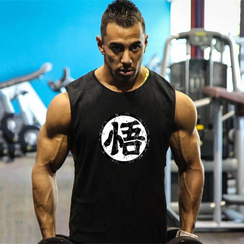 Japanese-Anime-Wu-Font-Funny-Print-Fitness-Tank-Tops-Mens-Cotton ...