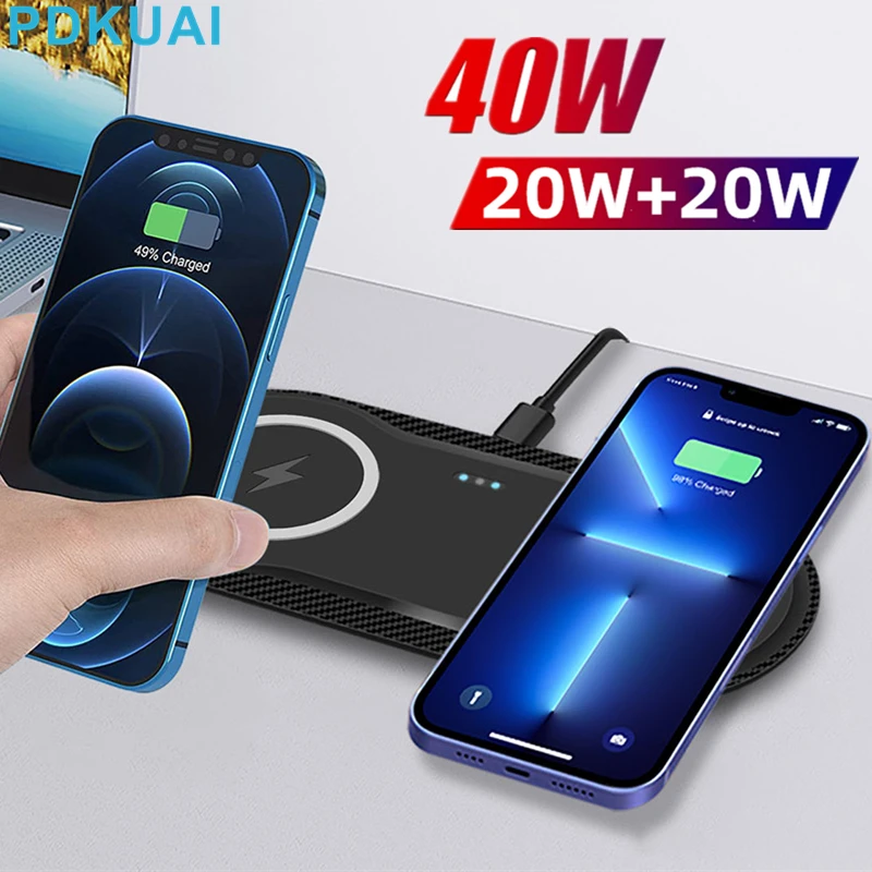 Double-2-in-1-Fast-Wireless-Charger-Pad-40W-Dual-Charging-Station-for ...