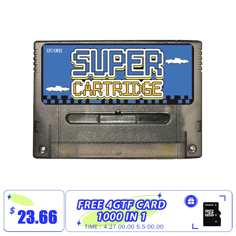 Super ever snes mega drive 1000 in 1 pro remix game card for snes nes ...