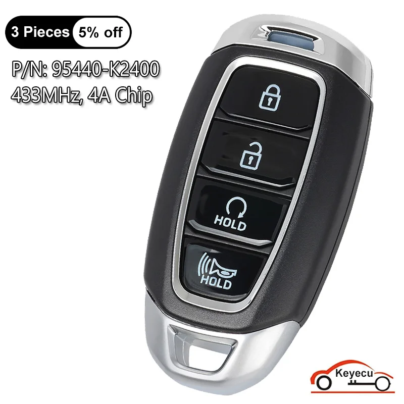 KEYECU-4-Buttons-433MHz-4A-Chip-for-Hyundai-Venue-2020-2021-2022-Auto ...