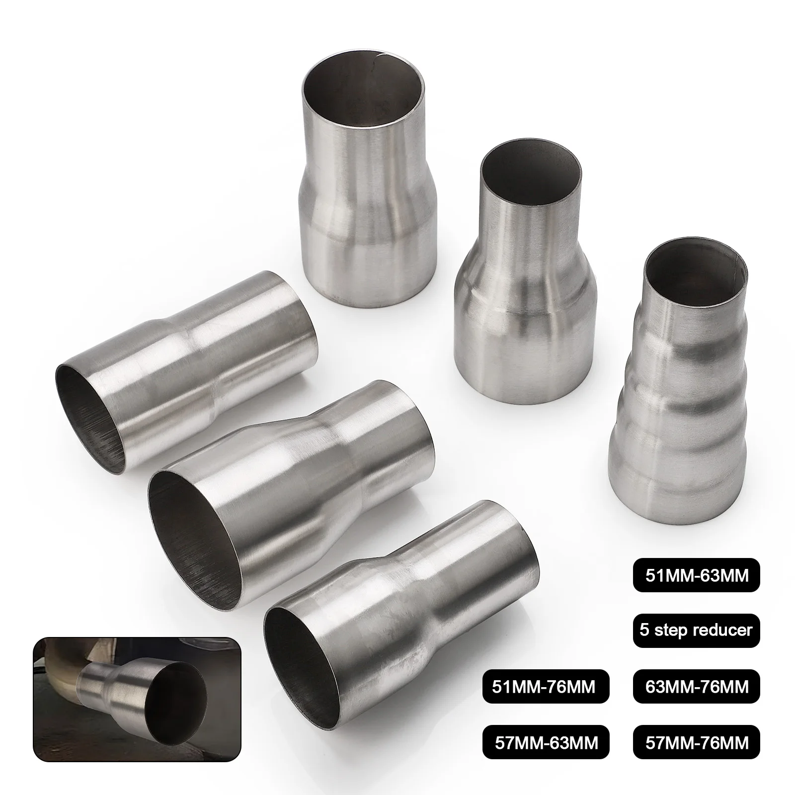 Stainless-Steel-Exhaust-Reducer-Connector-Pipe-Tube-OD-51mm-76mm-57mm ...