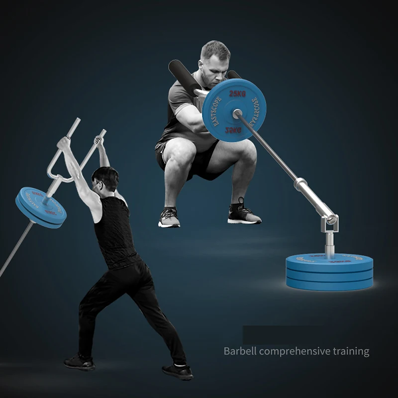 Hack-squat-press-push-shoulder-back-one-handed-barbell-gun-barrel-rack ...