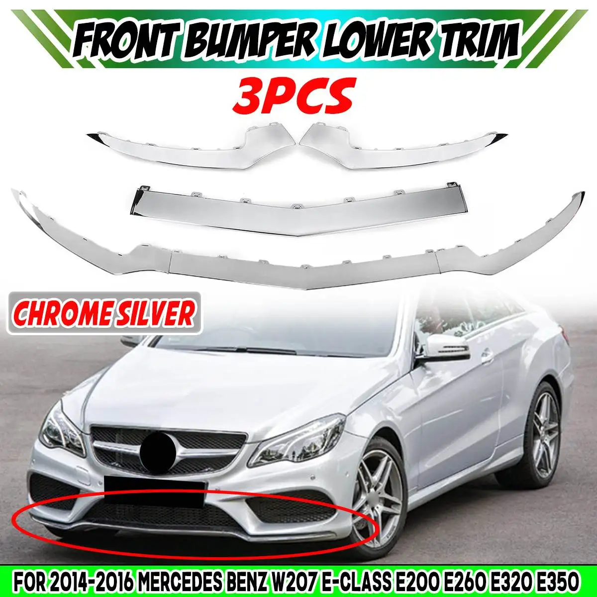 W207-Car-Front-Bumper-Lip-Body-Kit-Spoiler-Splitter-Diffuser-Cover-For ...