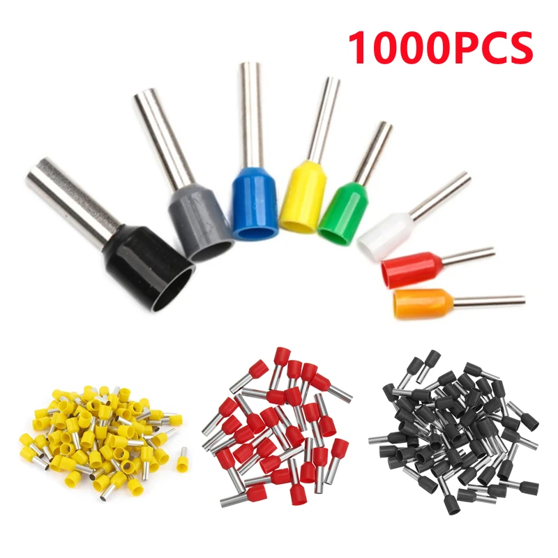 1000PCS E0508 E6012 Insulated Cord End Terminal Block Wire Ferrules ...