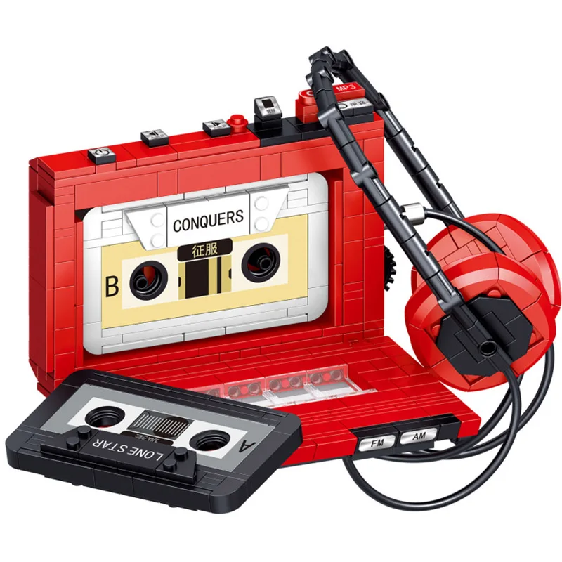 Creative-Retro-Walkman-Headset-Coffeemaker-Model-Building-Blocks-Micro ...