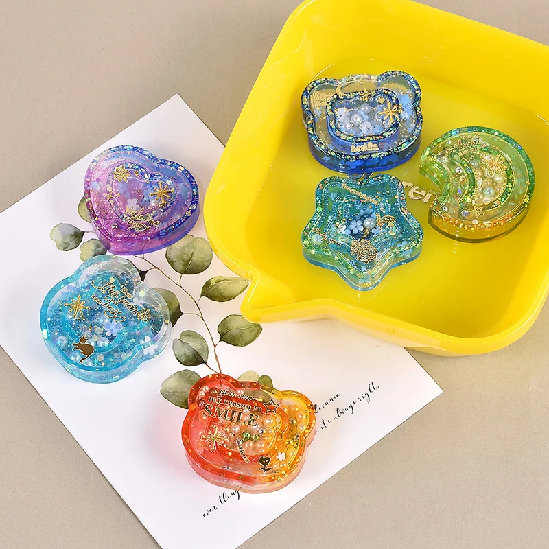 DIY Crystal Epoxy Resin Mold Pentagram Moon Silicone Molds Double layer ...