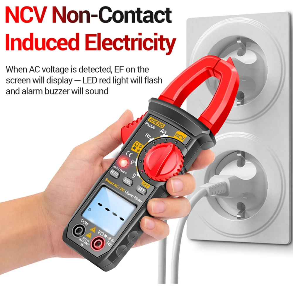 PN200 Digital Clamp Meter DC/AC 600A Current 4000 Counts Multimeter ...