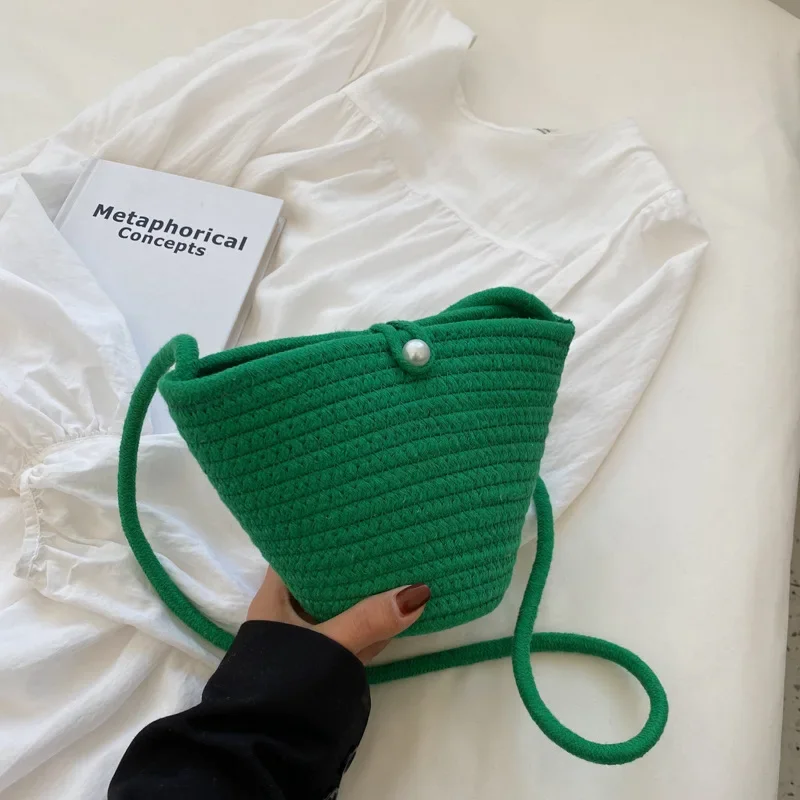 Summer Small Straw Shoulder Bags For Women Handmade Braided Crossbody ...