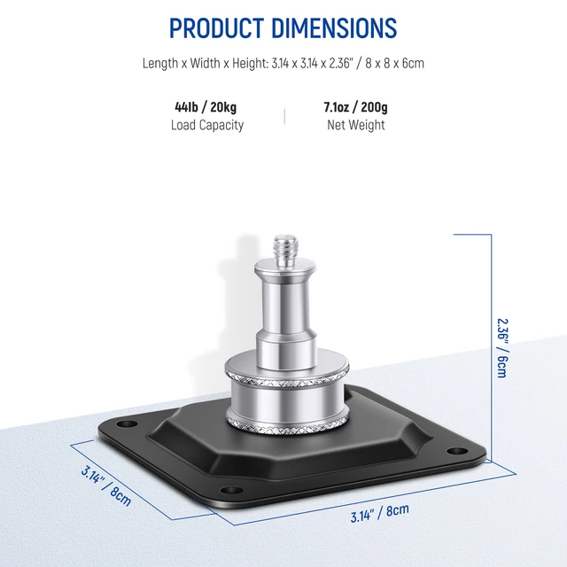 5/8 Inch Stud 1/4 Inch Screw Mount NEEWER 2-Pack Ceiling & Wall Mounts ...
