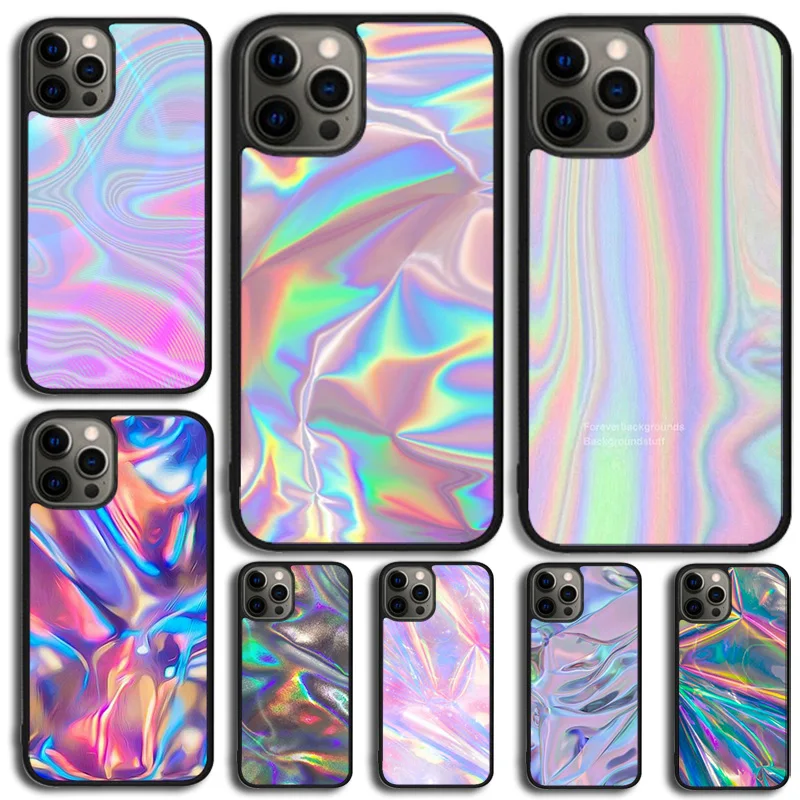 Holographic Trippy Rainbow Phone Case Cover For Iphone 14 Se 2020 Xr Xs ...