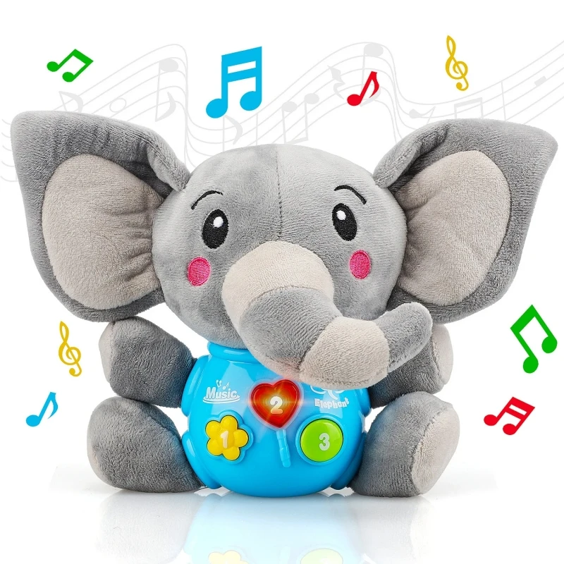Elephant-Parent-Child-Enlightenment-Toy-Doll-With-Electric-Sound-And ...