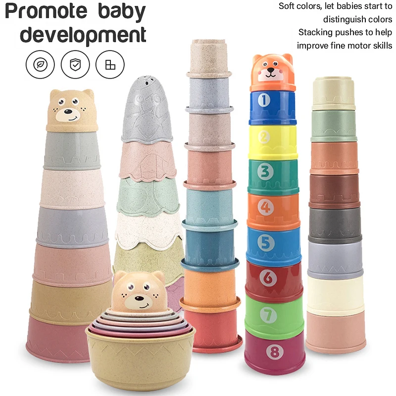 Montessori-Baby-Silicone-Hourglass-Stacking-Cup-Educational-Toy ...