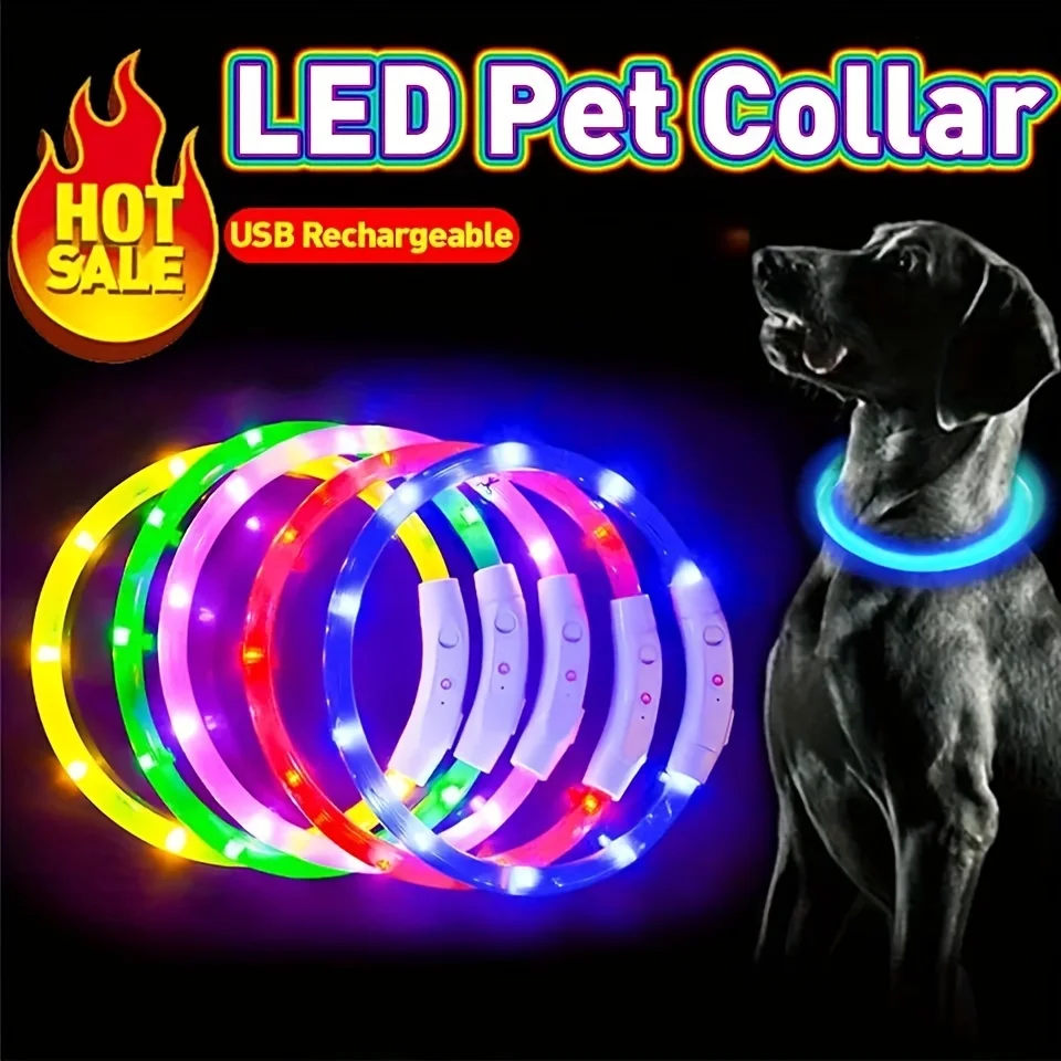 Nighttime-Safety-LED-Collar-USB-Rechargeable-Waterproof-Adjustable ...