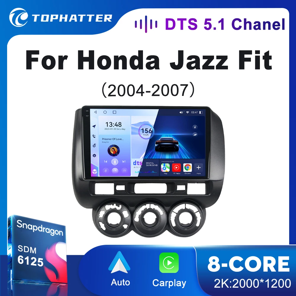 Android-13-Wireless-Carplay-Android-Auto-Car-Radio-for-Honda-Jazz-2004 ...