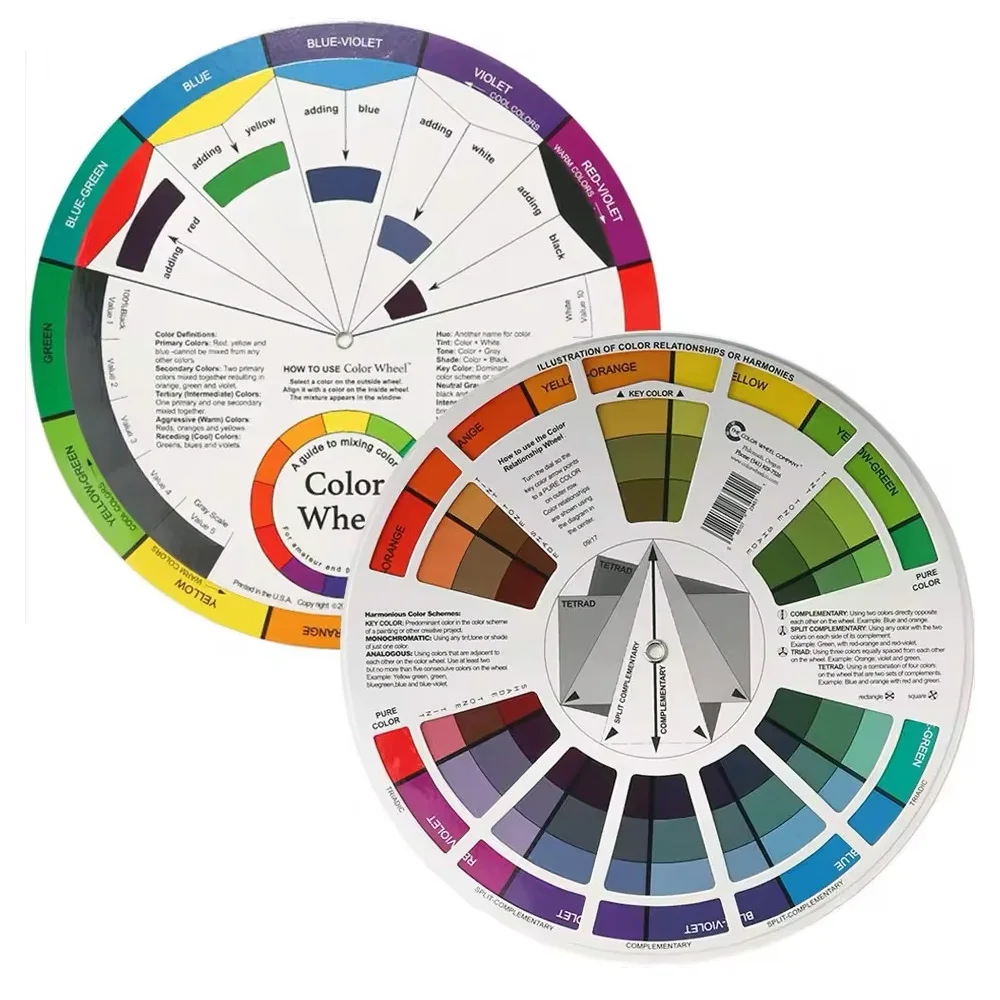 1Pc Tattoo Color Wheel Paper Card Wheel Circle Chromatic Eyebrow ...