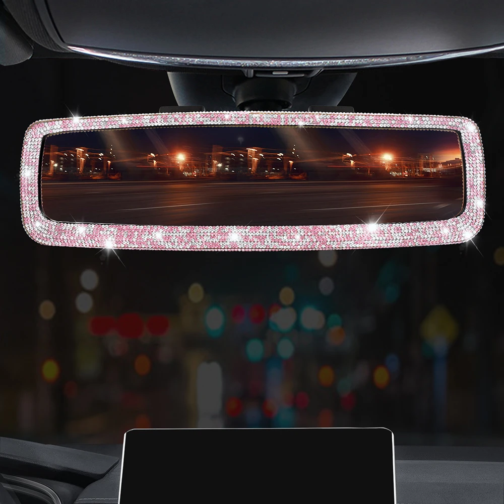 Bling-Car-Rearview-Mirror-Universal-Crystal-Car-Rear-View-Mirror-Clip ...