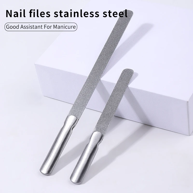 Stainless Steel Nail File Metal Double Sided Emery Professional ...