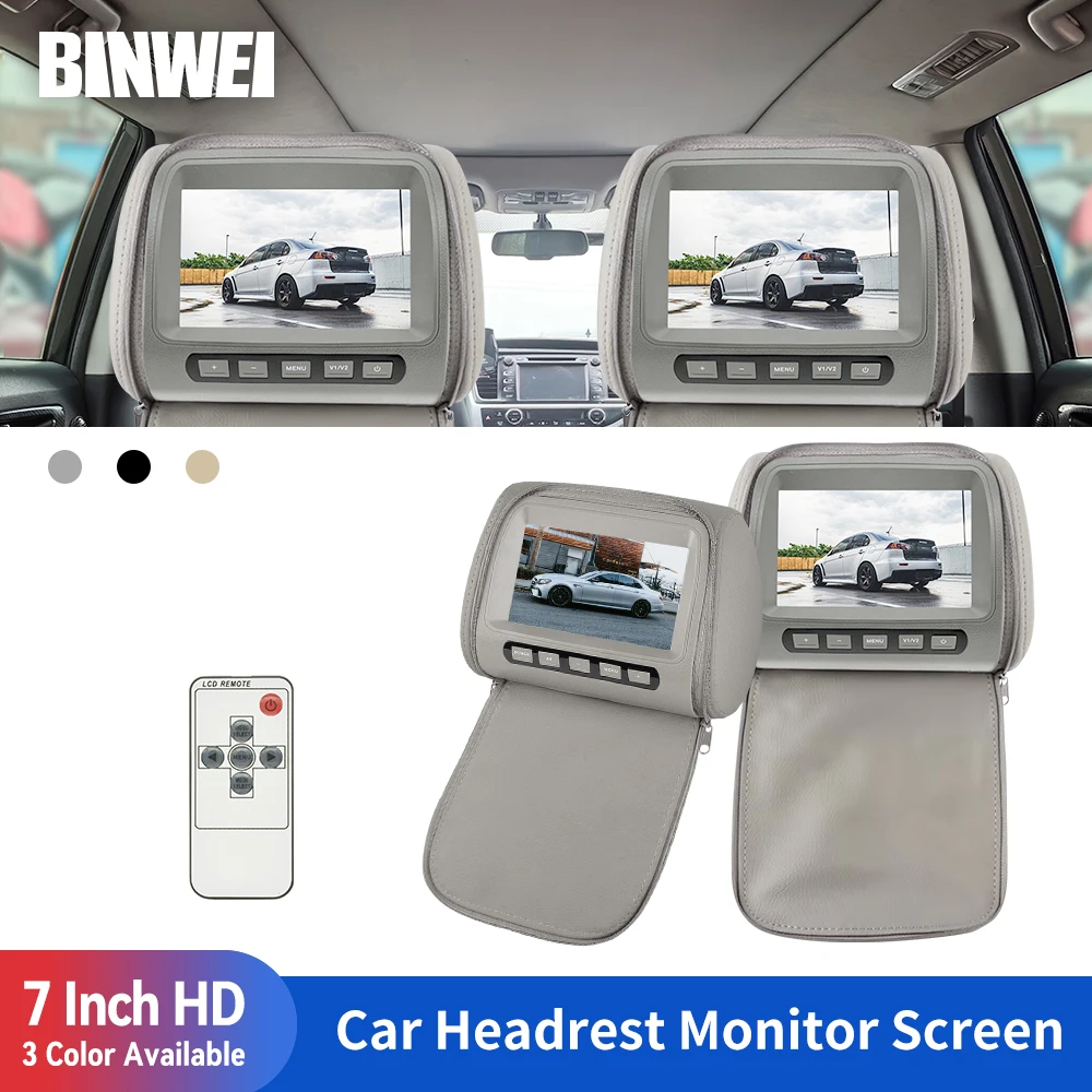 BINWEI-7-Inch-Car-Headrest-Monitor-with-Zip-Bag-Automotive-Pillow ...