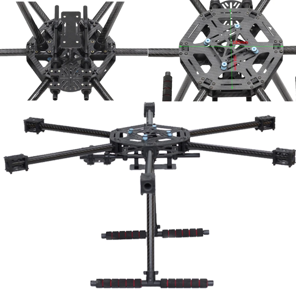 X600-X6-600mm-FPV-Hexacopter-Frame-with-Carbon-Fiber-Landing-Gear-Skid ...