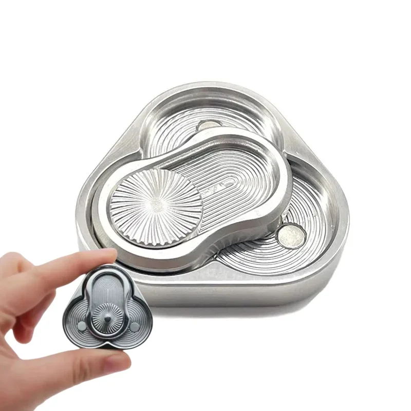Triangle Magnetic Fidget Slider EDC Metal Finger Push Card Anti ...