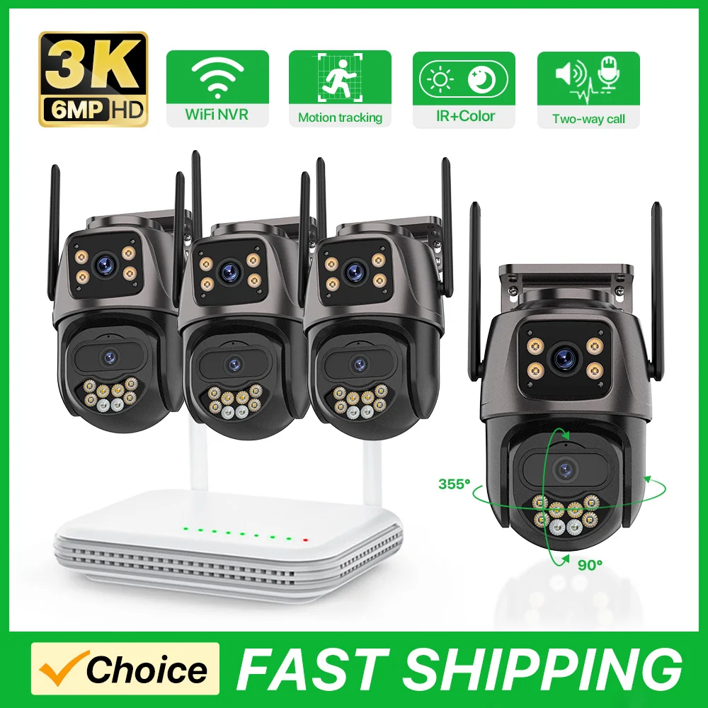 8CH-WiFi-NVR-Recorder-PTZ-Waterproof-Camera-6MP-IP-Trackable-Dual-Lens ...