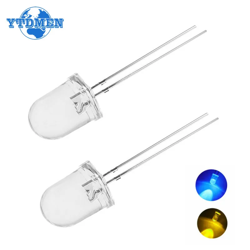 10-20PCS-F10-LED-Diode-10mm-Transparent-Ultra-Bright-Round-Light ...