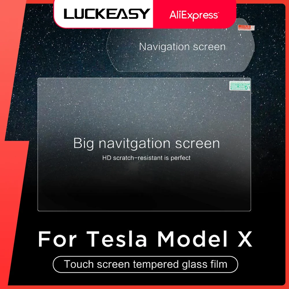 LUCKEASY Touch screen tempered film For Tesla Model X ModelS central ...