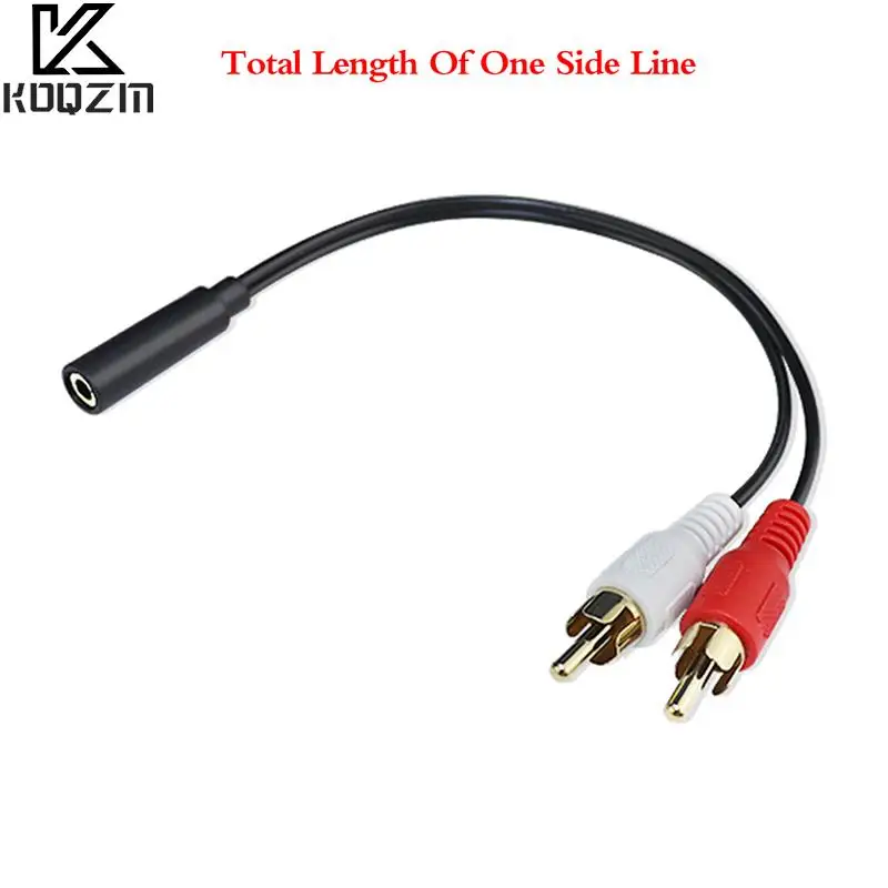 Music Wire 3.5MM Female Connector Jack Stereo Cable Y Plug To 2 RCA ...