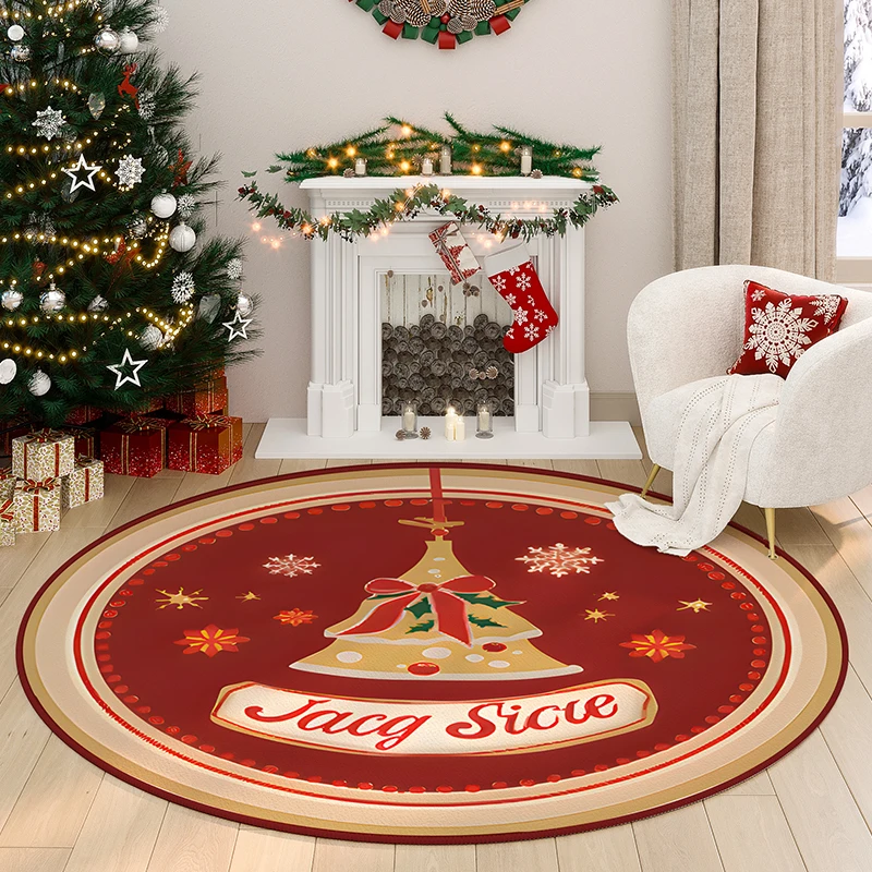 Living-Room-Bedroom-Christmas-Themed-Decoration-Circular-Carpets ...