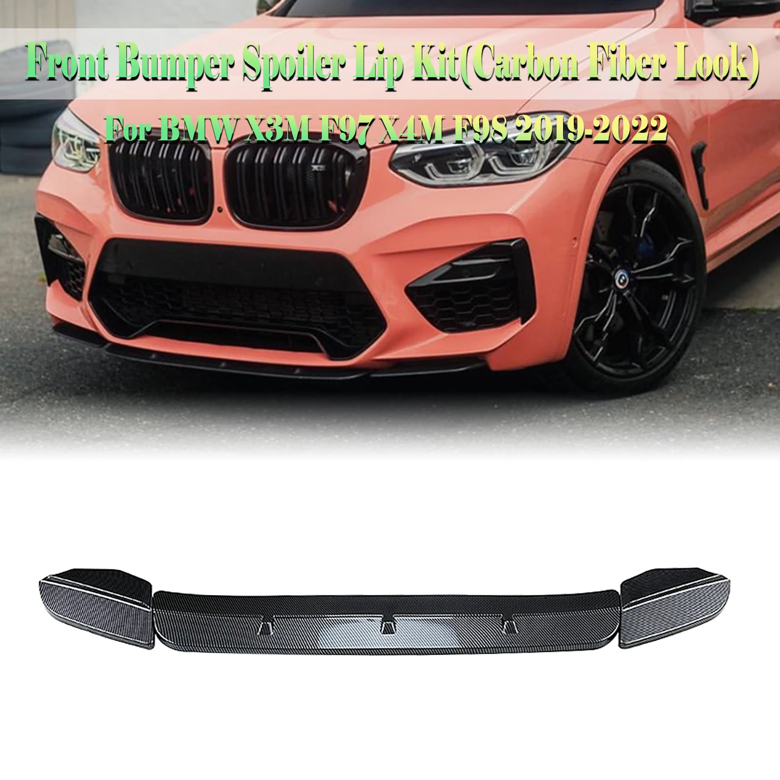 For BMW F97 X3M / F98 X4M 2019 2020 2021 2022 Front Bumper Spoiler Lip ...
