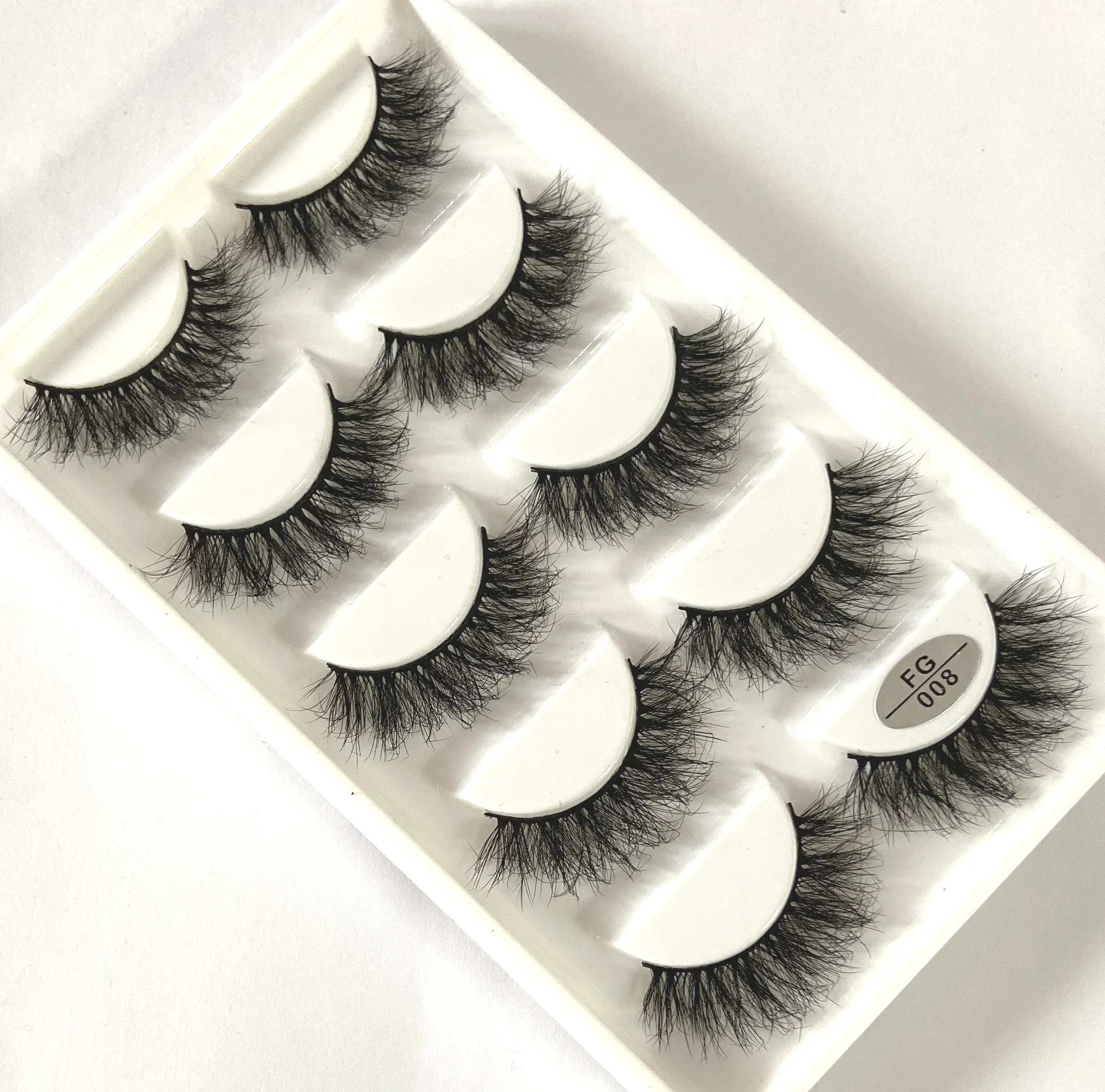 HBZGTLAD 5Pairs Handmade mink lashes short False Eyelashes Dense ...