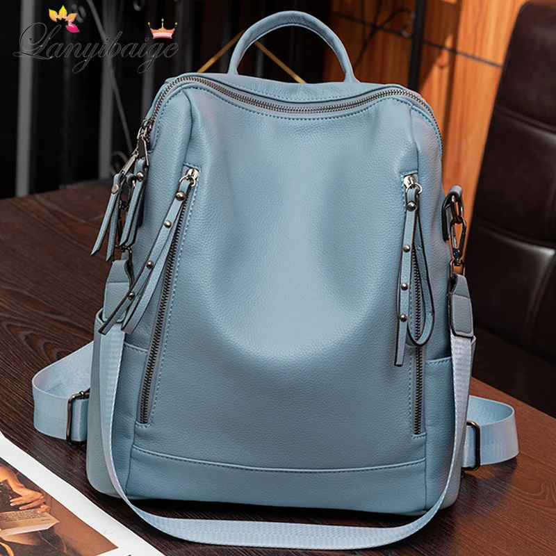 Genuine-Leather-Brand-Backpack-For-Women-2023-New-Fashion-Travel ...