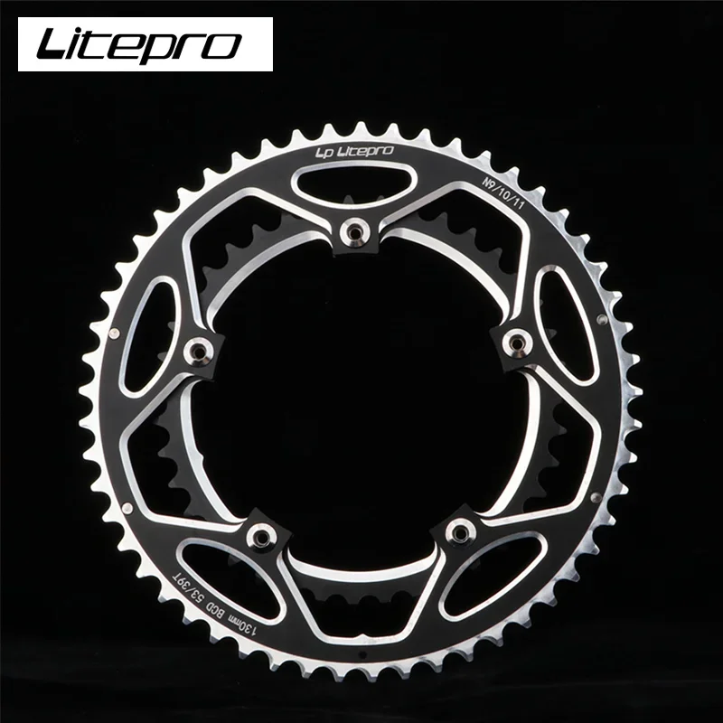 Litepro-130BCD-53T-39T-Road-Bike-Chainring-Aluminium-Alloy-Double-Plate ...